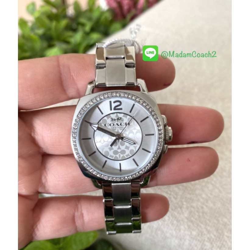 พร้อมส่ง ของแท้ นาฬิกาข้อมือสตรี Coach 14503140 สีเงิน Boyfriend Silver ...
