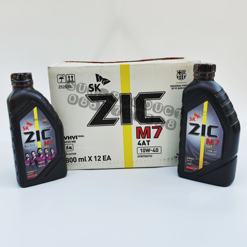 ZIC M7 SYNTHETIC 10W-40 ATขนาด 0.8ลิตร, 1ลิตร น้ำมันเครื่องมอไซต์ ...