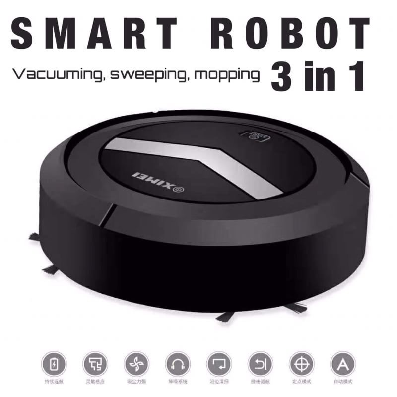 SMART ROBOT 3 in 1 หุ่นยนต์ดูดฝุ่นอัตโนมัติ ดูด กวาด ซับน้ำ | Shopee ...
