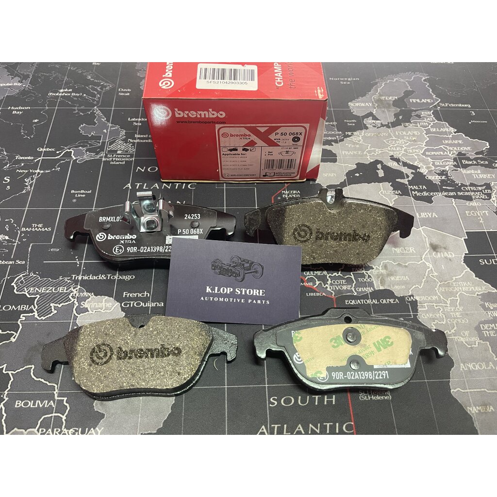 P50 068X ผ้าเบรก-R-แท้ BREMBO รุ่น XTRA : BENZ C-Class (W204) 180 200 250 300 07-> / BENZ E ...