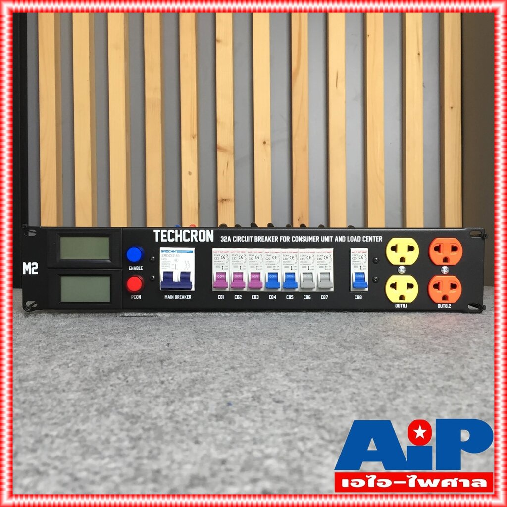 TECHCRON AC-32A M2 ชุดโหลดไฟ ชุดจ่ายไฟ AC 32A ชุดโหลดไฟใช้งานกับเพาเวอร์แอมป์ ชุดจ่ายไฟ 2 หน้าจอ ...