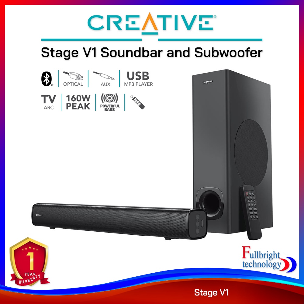 Creative Stage V1 Soundbar and Subwoofer ลำโพงซาวด์บาร์พร้อมซับวูฟเฟอร์ ...