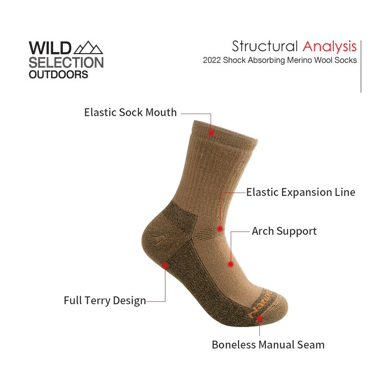 ถุงเท้า ผ้าวูลเมอริโน Naturehike ดูดซับแรงกระแทก Shock Absorbing Merino ...