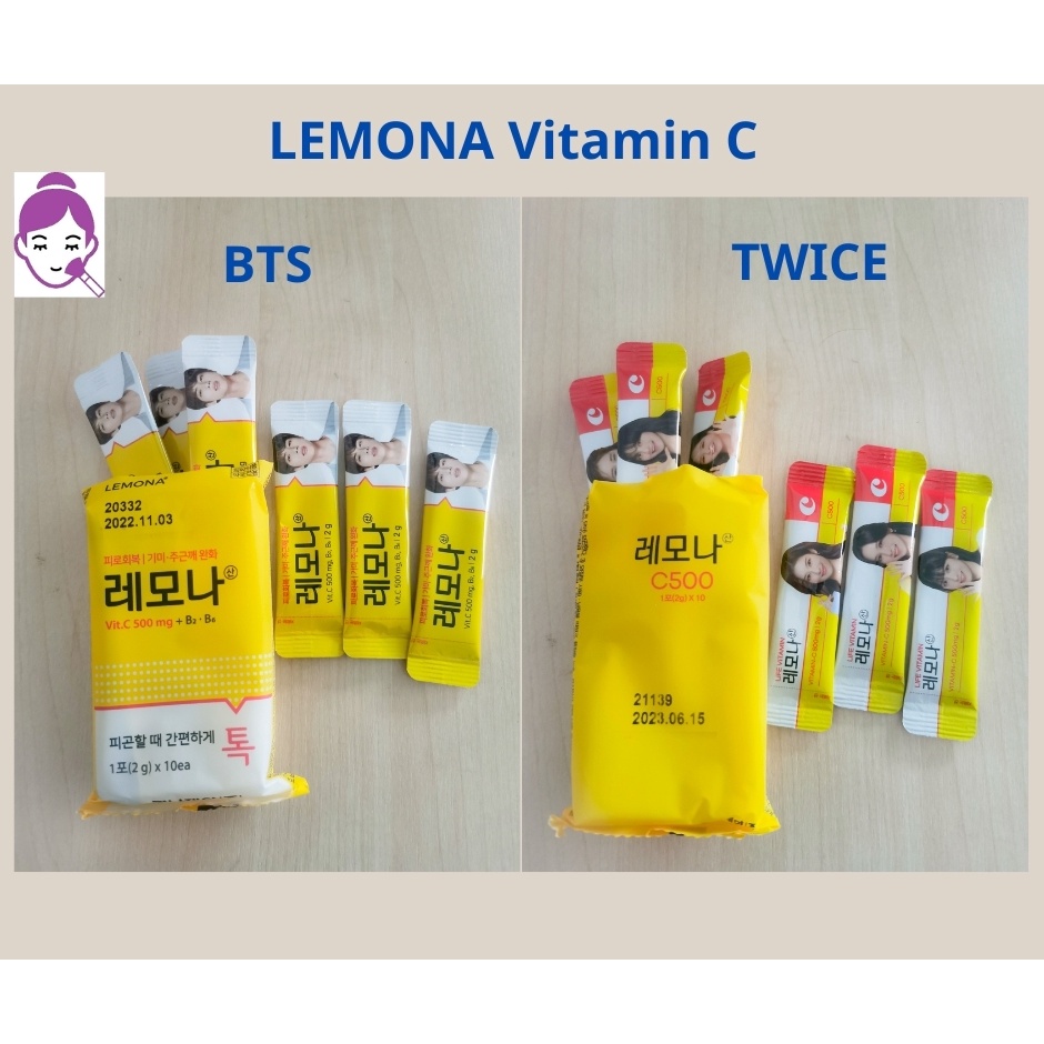 Lemona BTS / TWICE วิตามิน C 500 mg แบบผง เลโมนา วิตามินซี เกาหลี 1 แพค ...