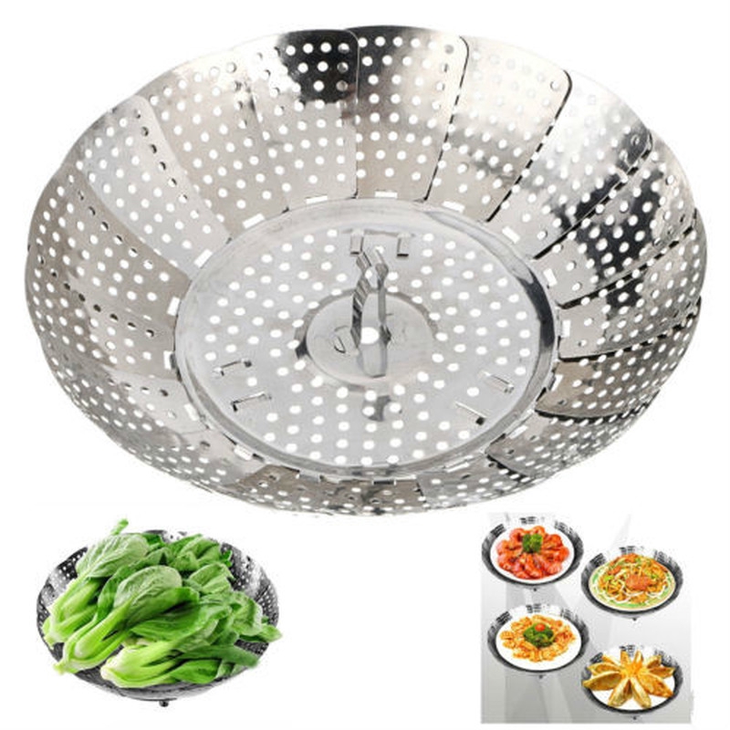 Multifunction Food Steamer Basket / Retractable Folding Egg fish ...