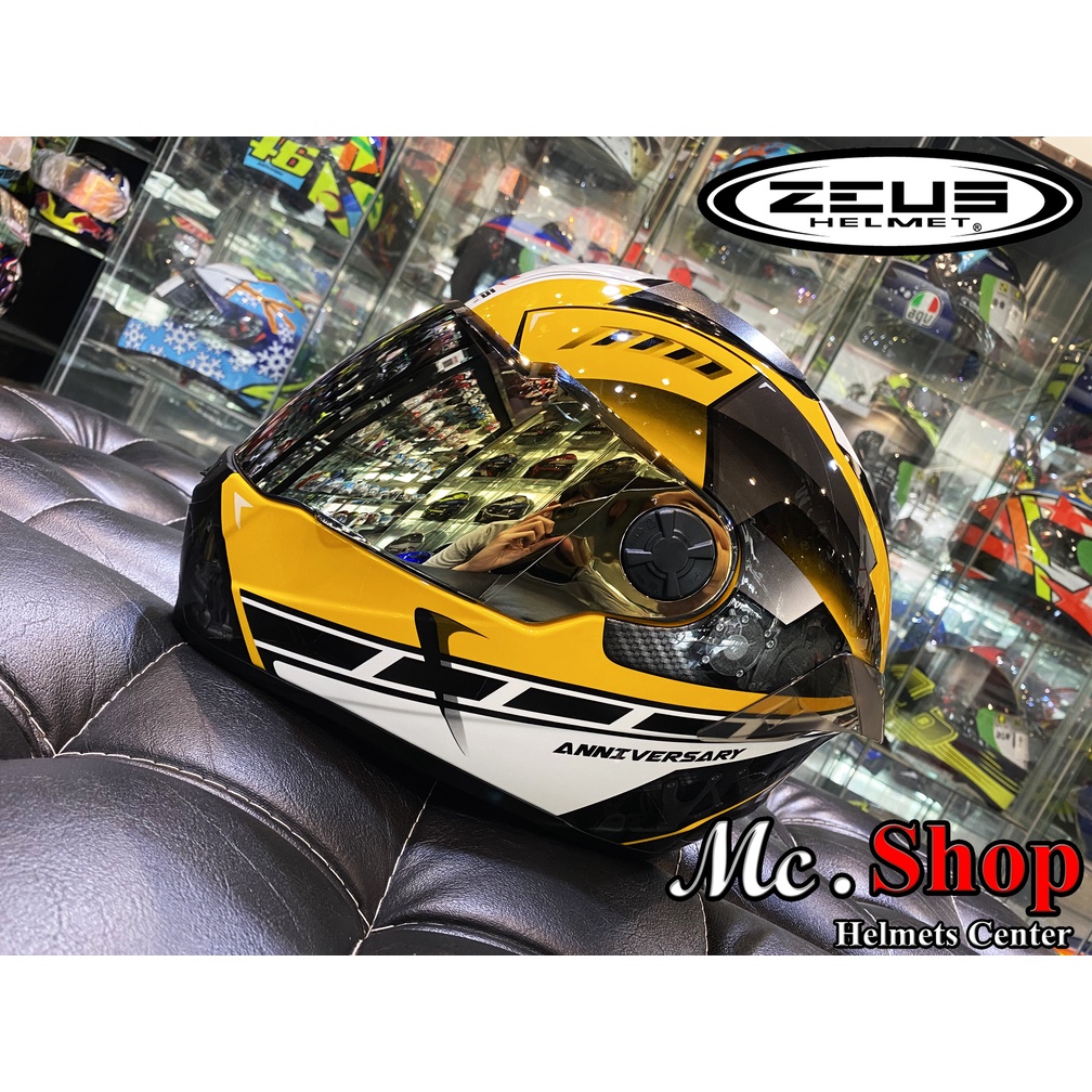 หมวกกันน็อค ZEUS ZS-811 ANNIVERSARY YELLOW (YAMAHA) แถมชิวปรอท+สปอยเลอร ...