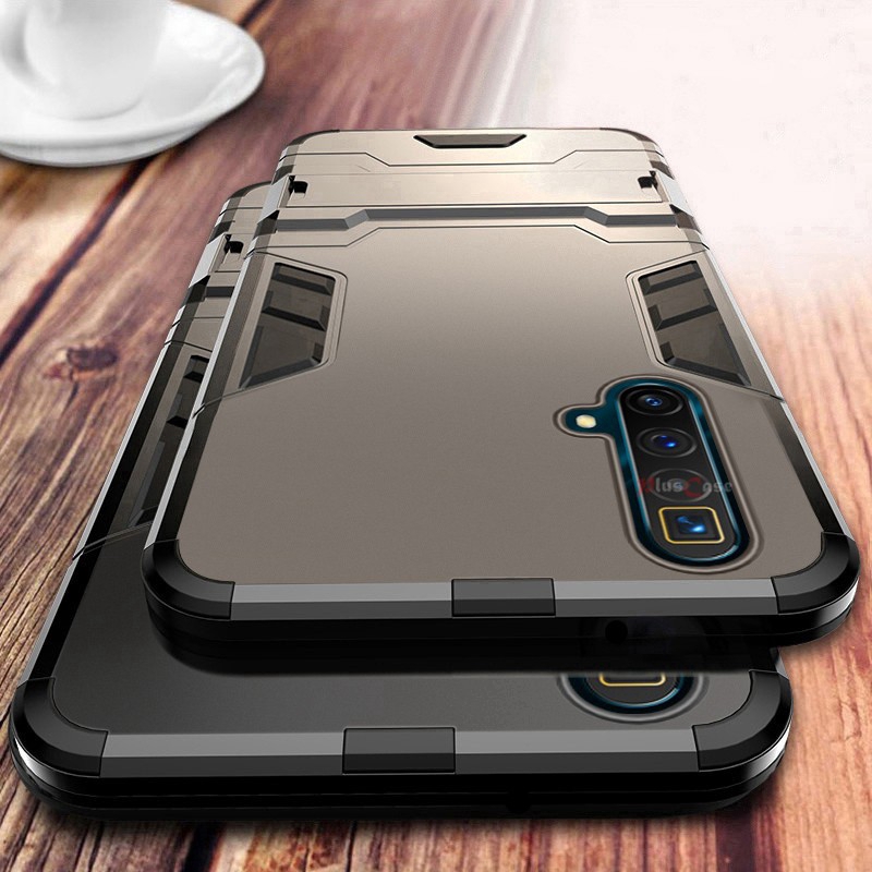 ปลอกสําหรับrealme X3 SuperZoom Hybrid PC + TPUขาตั้งเคสกันกระแทกเกราะ ...