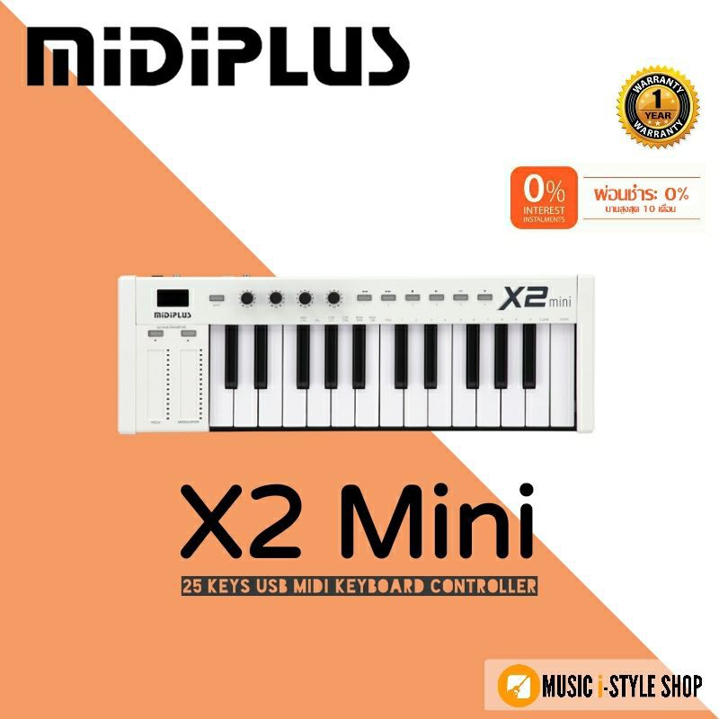 คีย์บอร์ดใบ้ MIDIPLUS X2 Mini USB MIDI Controller | ผ่อน 0% | Shopee ...