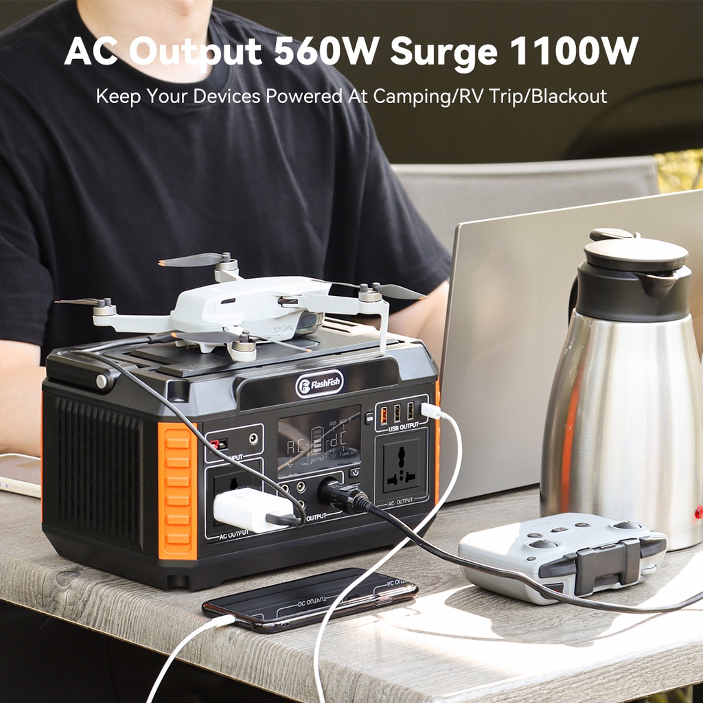 Flashfish Power box กล่อง 560W/520Wh Portable Power Station แคมป์ปิ้ง ...
