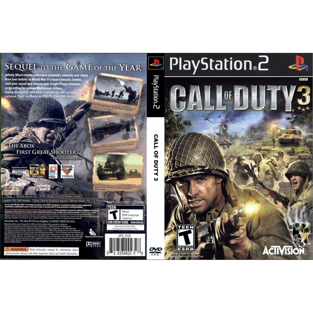 เกมส์ Call of Duty 3 (PS2) สำหรับเครื่องที่แปลงระบบแล้วเท่านั้น ...