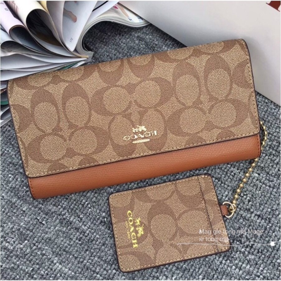 #Maggie Canada# ของแท้ 100%Coach F53763 กระเป๋าสตางค์ผู้หญิงแบบพับได้ ...