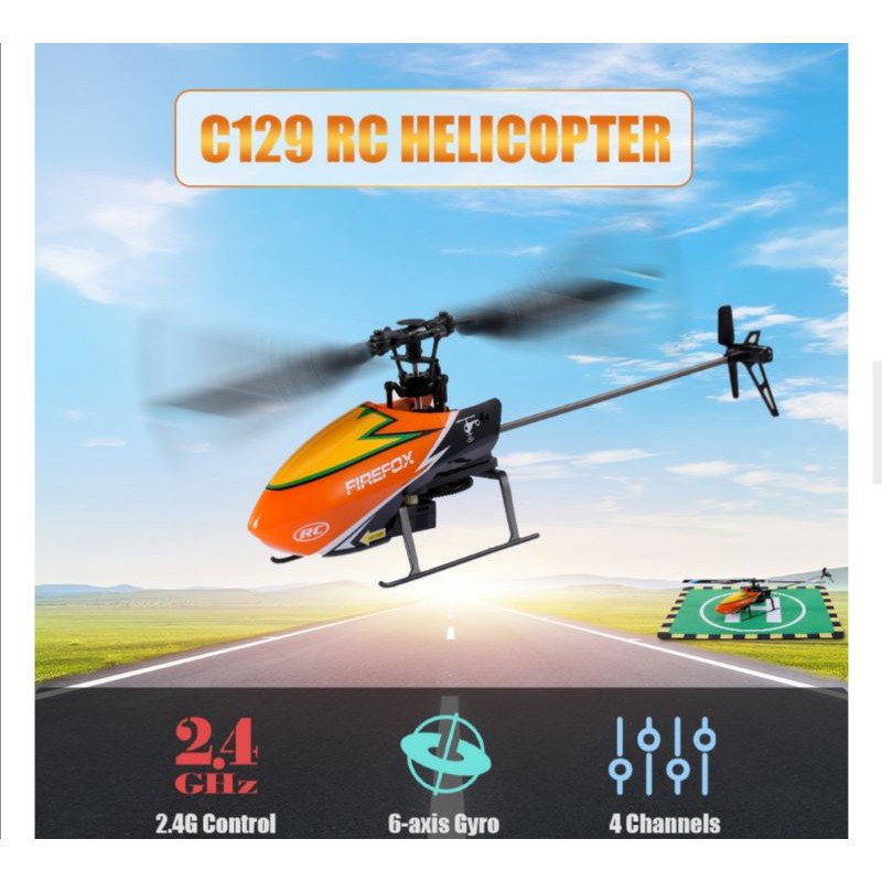 C129 RC Helicopter 4CH Mini Aileronless Helicopter 6-axis Gyro Remote ...