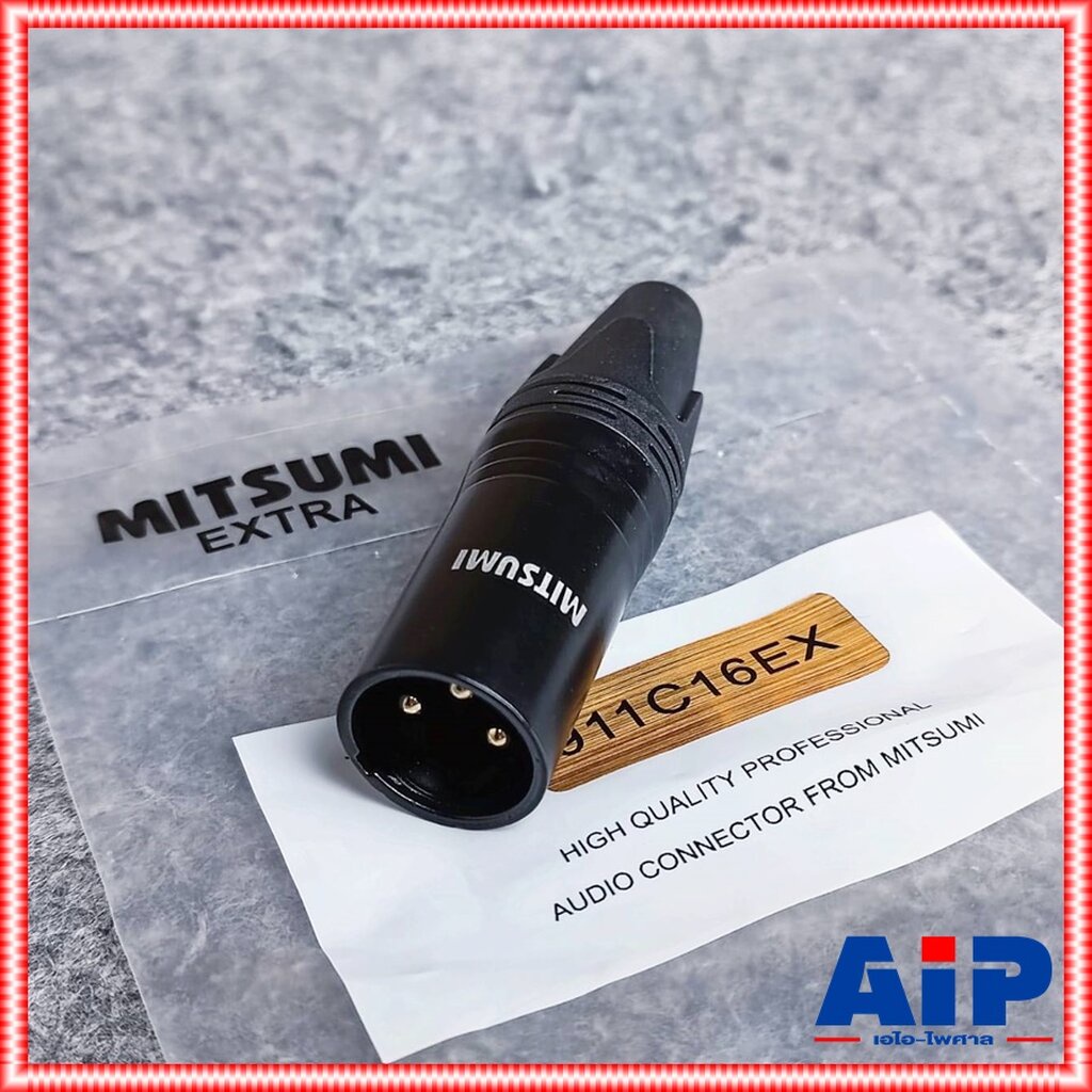 1ตัว MITSUMI 911C16EX XLRผู้ ดำขั้วทอง สีดำ ปลั๊กตัวผู้ แจ๊ค แคนนอน XLR ตัวผู้ 3 ขา สำหรับเข้า ...
