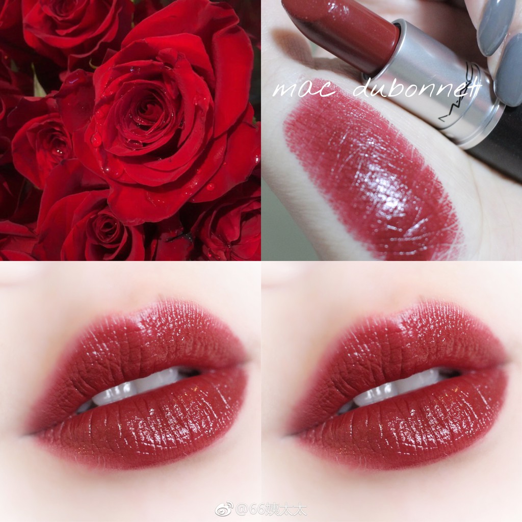 MAC ลิปสติกของแท้ COSMETICS Lipstick Chili/ Russian red/ Ruby woo/LADY ...