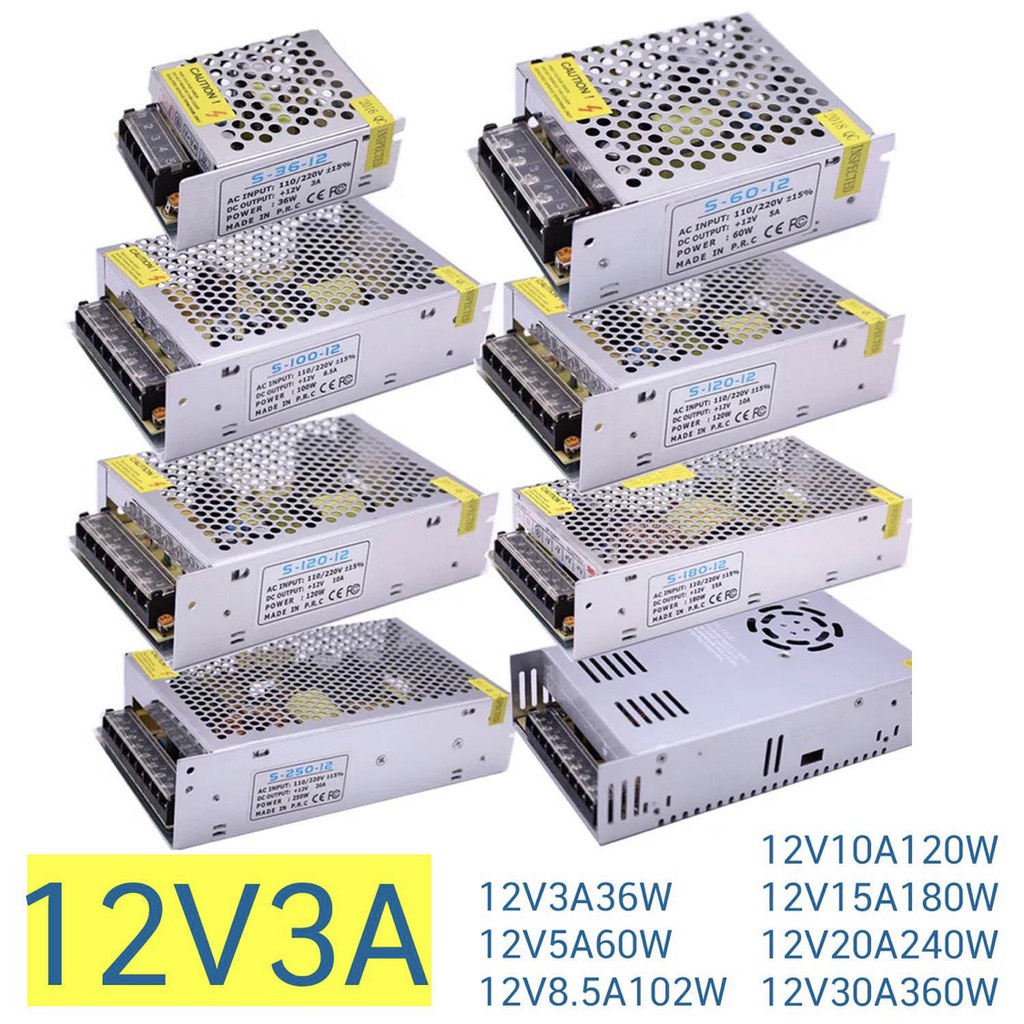 12VDC Switching Power Supply สวิตซ์ชิ่ง พาวเวอร์ซัพพลาย | Shopee Thailand
