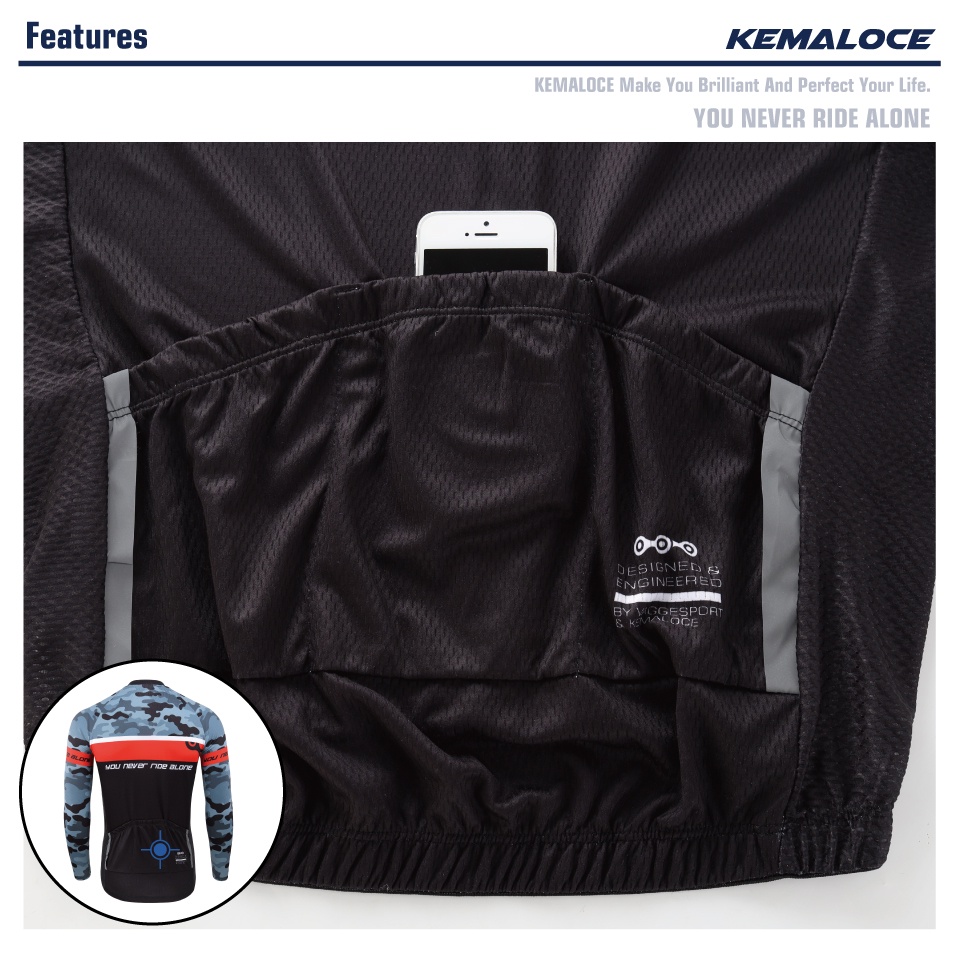 KEMALOCE เสื้อปั่นจักรยานแขนยาว ผู้ชาย ฤดูร้อน 2024 แจ็คเก็ตจักรยาน สี ...