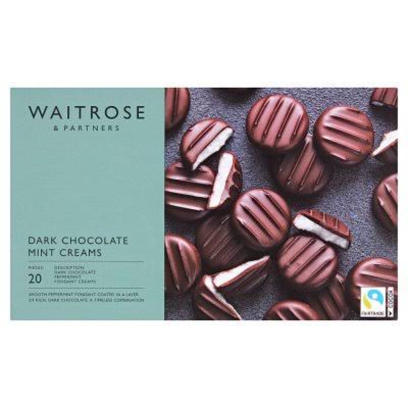 Waitrose mint cream chocolate peppermint fondant coated in dark ...