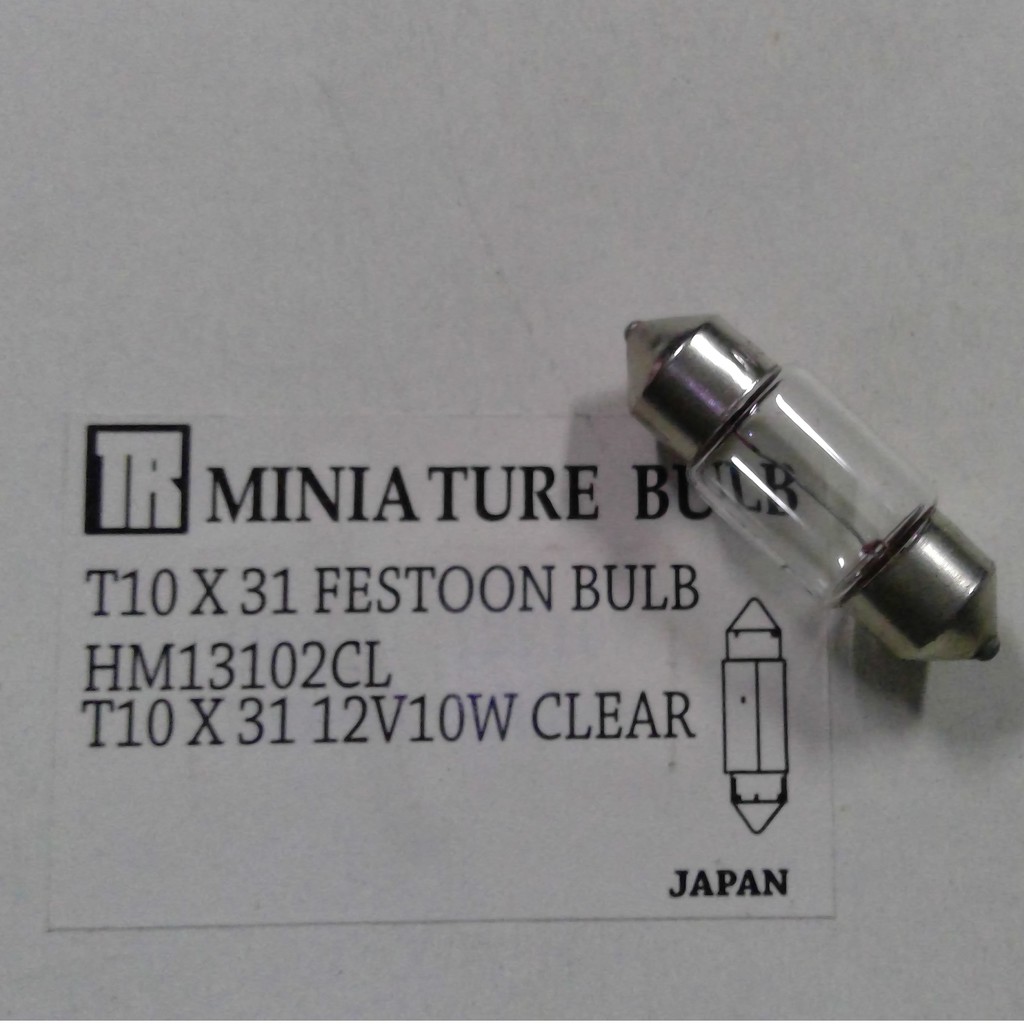 หลอดไฟฟิวส์ T10x31 12V 10W Clear S8.5 Miniature festoon lamp หลอดไฟภายในรถ ติดป้ายหลังรถ ...