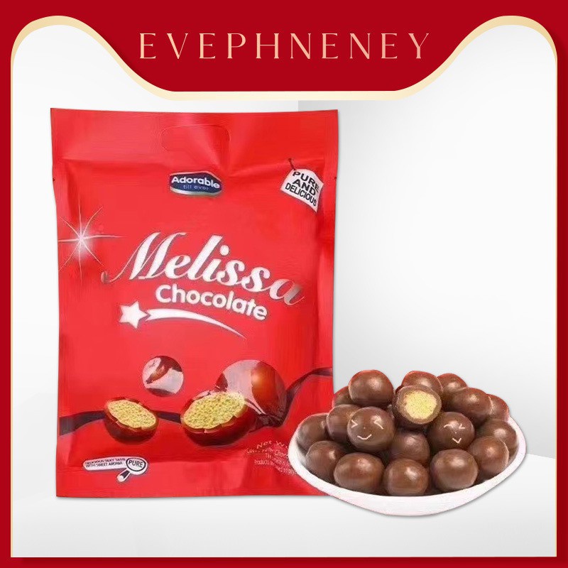 ขนมเกาหลี melissa chocolate ช็อคโกแลตกรอบ巧克力红色袋子200克 | Shopee Thailand