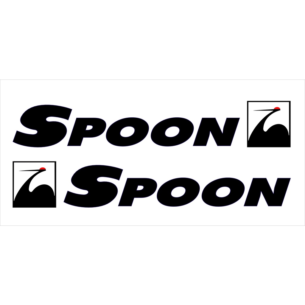 SPOON ( 2 ชิ้น )(สินค้าพร้อมส่ง) สติ๊กเกอร์spoonสำหรับติดใต้กระจกมอง ...