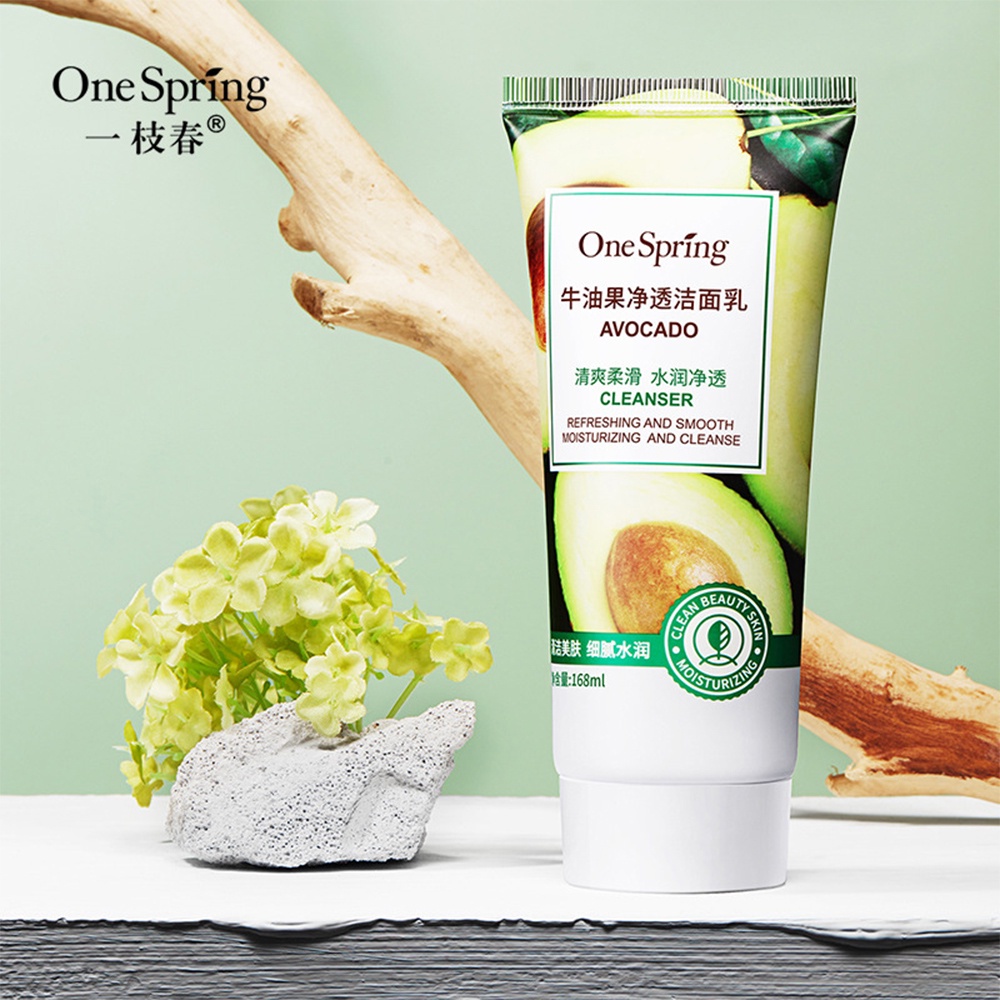 One Spring คลีนเซอร์ โฟมล้างหน้า ขนาด 168ML (4 สุตร ลูกพีช อโวคาโด้ ส้มโอ น้ำนม) โฟมล้างหน้าสูตร ...