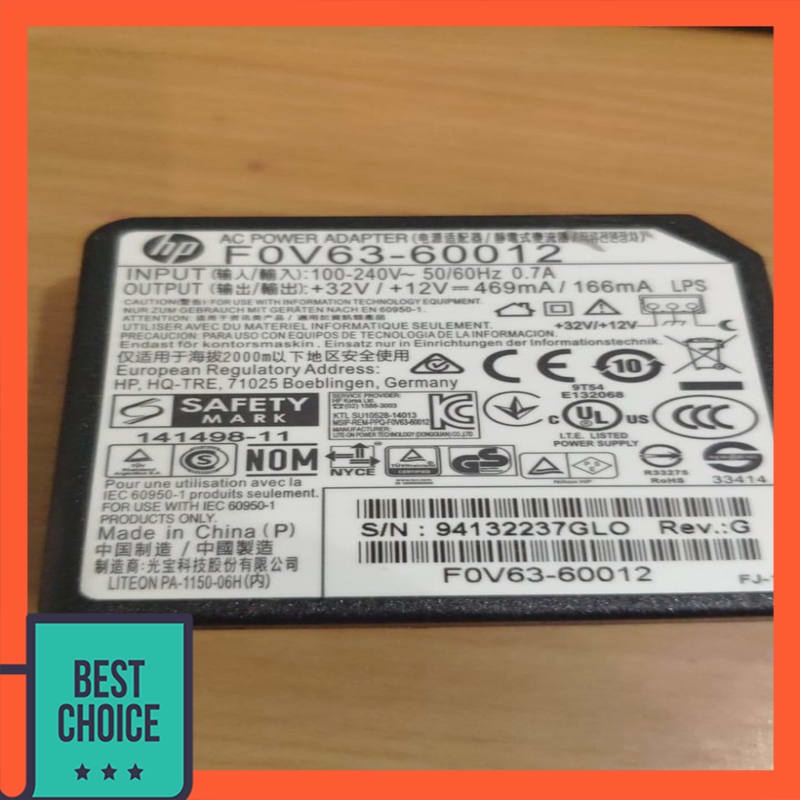 อะแดปเตอร์พาวเวอร์ซัพพลาย HP Smart Tank 500 510 515 615 F0V63-60012 ...