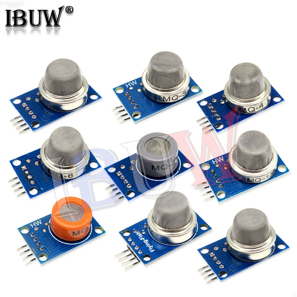 ชุดโมดูลเซนเซอร์ตรวจจับควัน แก๊สเหลว MQ-2 MQ-3 MQ-4 MQ-5 MQ-6 MQ-7 MQ-8 MQ-9 MQ-135 สําหรับผู้ ...