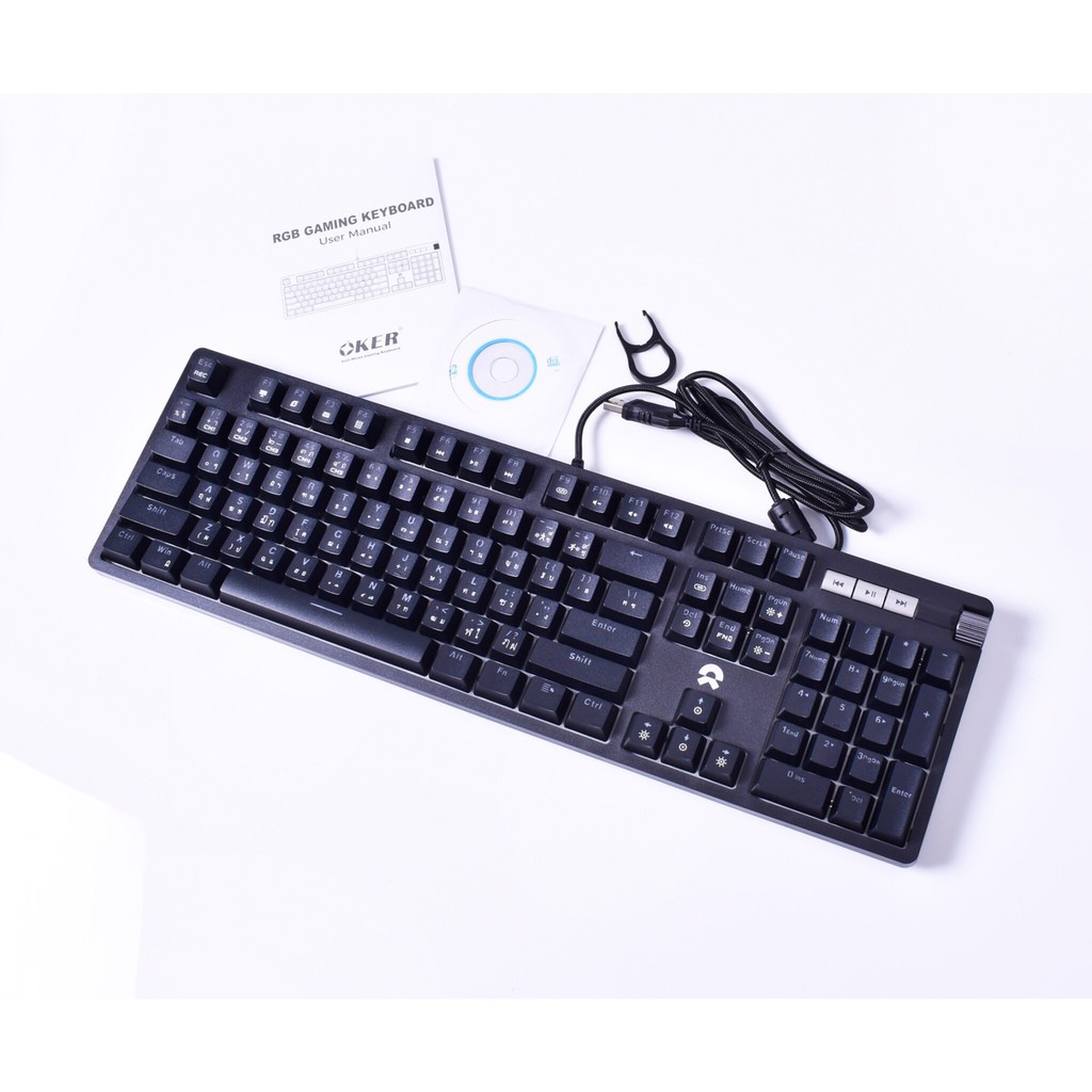 OKER K430 RGB BACKLIT คีบอร์ดเกมมิ่ง แมคคานิคอล บลูสวิตช์ Gx5u | Shopee ...
