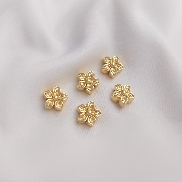 Spacer ลูกปัด diy 14K ดอกพีชขนาดเล็ก diy | Shopee Thailand