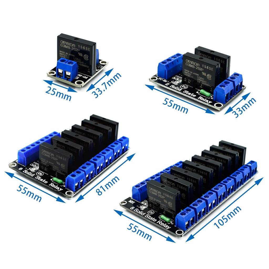 5V 1 2 4 8 channel SSR G3MB-202P 4 way Solid State Relay Module 240V 2A ...