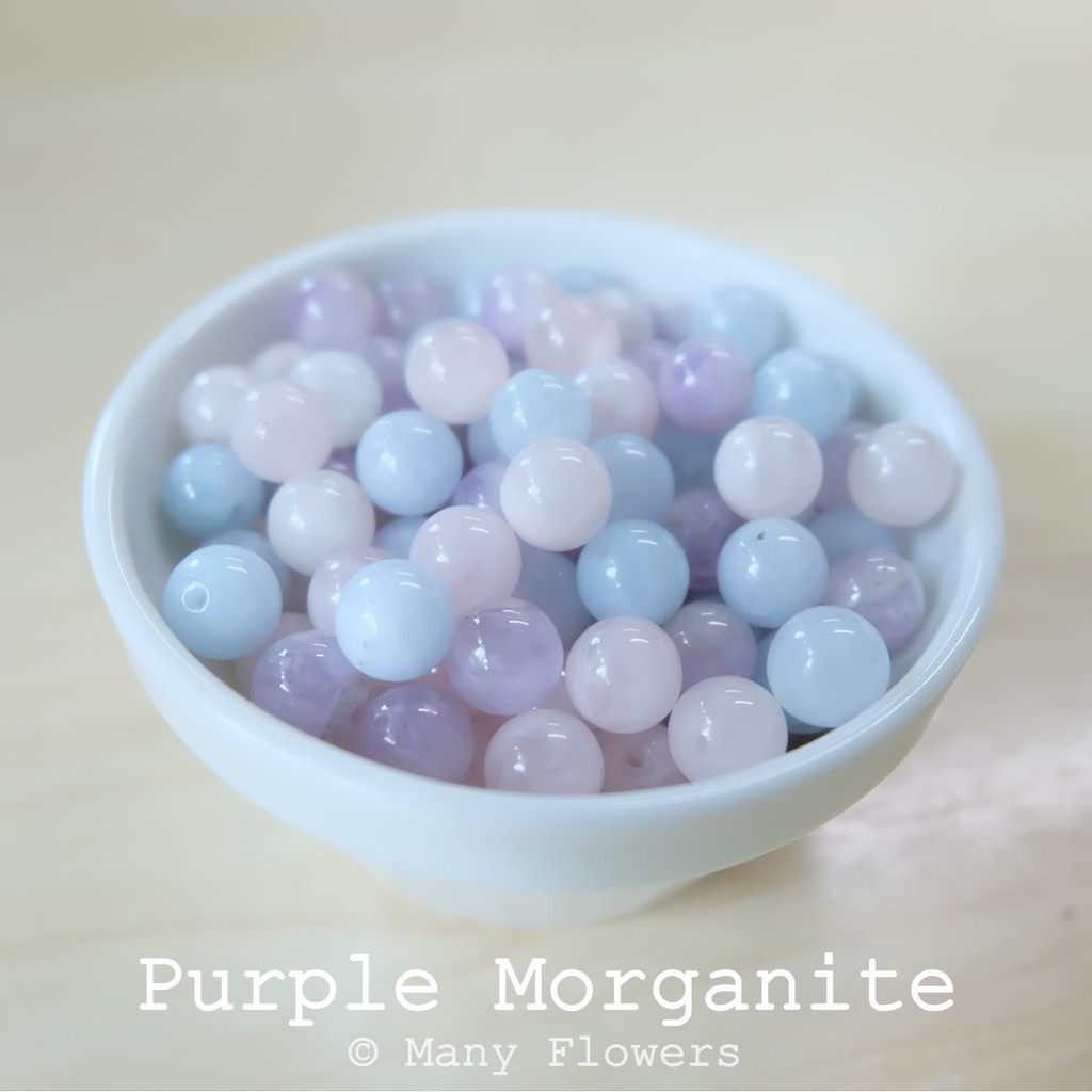 หินนำโชค มอร์แกไนท์(Purple Morganite) ขนาด 8mm 5-10 เม็ด | Shopee Thailand