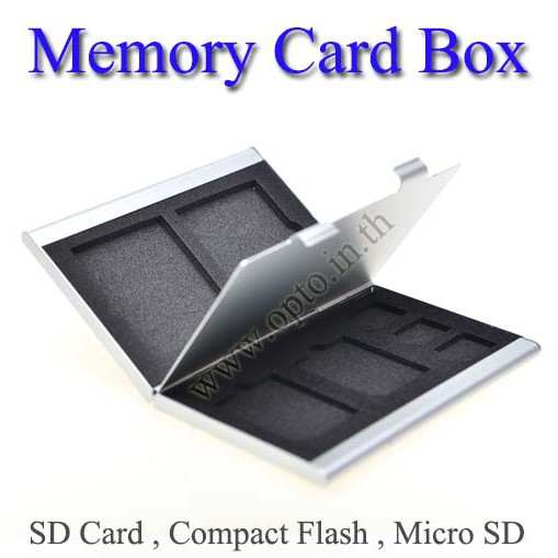 Card Box Aluminum for Memory SDx2 MicroSDx3 CompactFlashx2 กล่องเก็บ ...