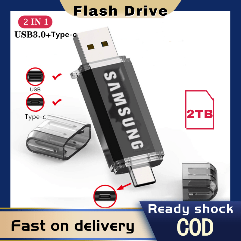 ♥【คลังสินค้าพร้อม】 + COD ♥ Samsung USB 3.0 OTG USB Flash Drive 2TB Pen ...