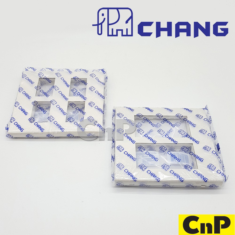 CHANG หน้ากาก ฝา 4 , 6 ช่อง สีขาว ช้าง รุ่น FA-204 , 206 | Shopee Thailand