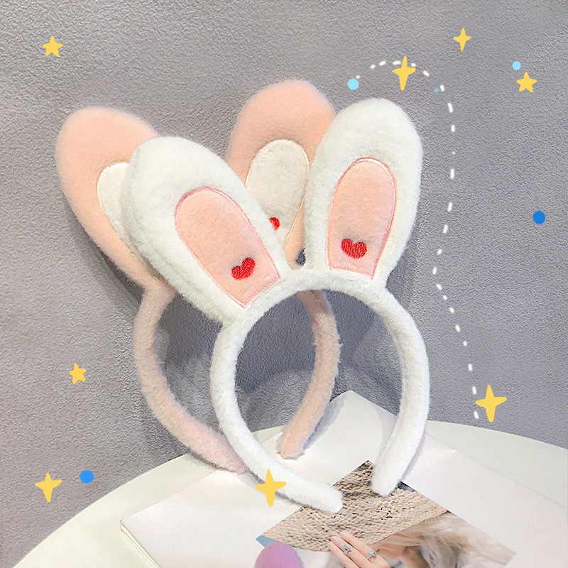 Korean cute rabbit headband female wild go out long rabbit ears ...