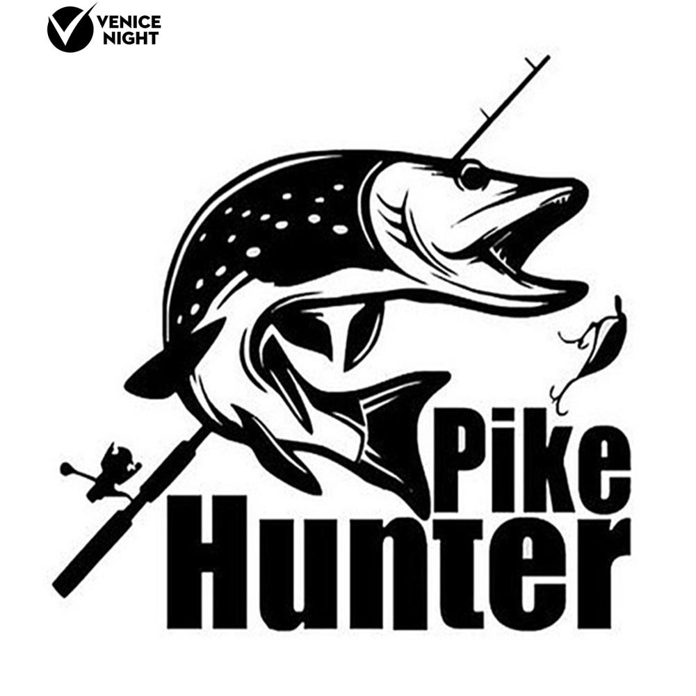 * เก๋งตกปลา Pike Hunter Tailgate เก๋ด้านรถบรรทุกสติกเกอร์ติดผนัง ...