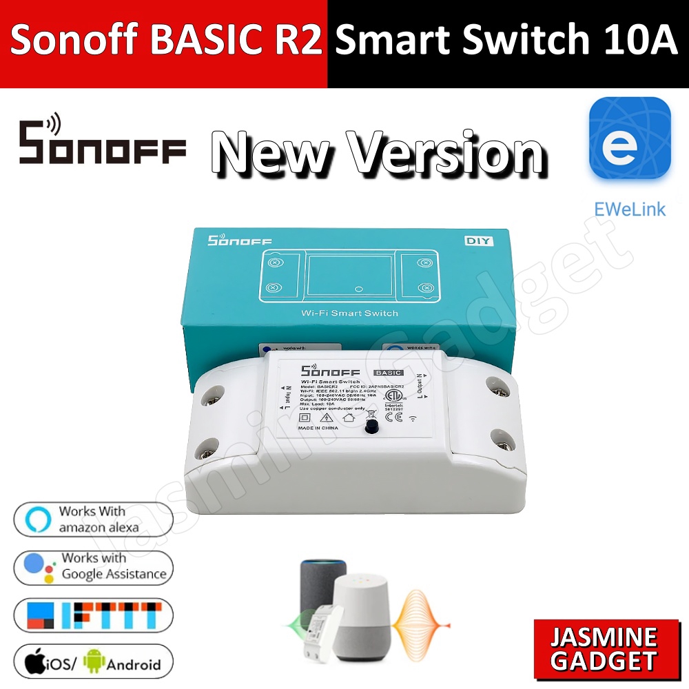 Sonoff Basic R2 (NEW VERSION) WiFi switch 10A 2200W ใช้ Google Home ได้ ...