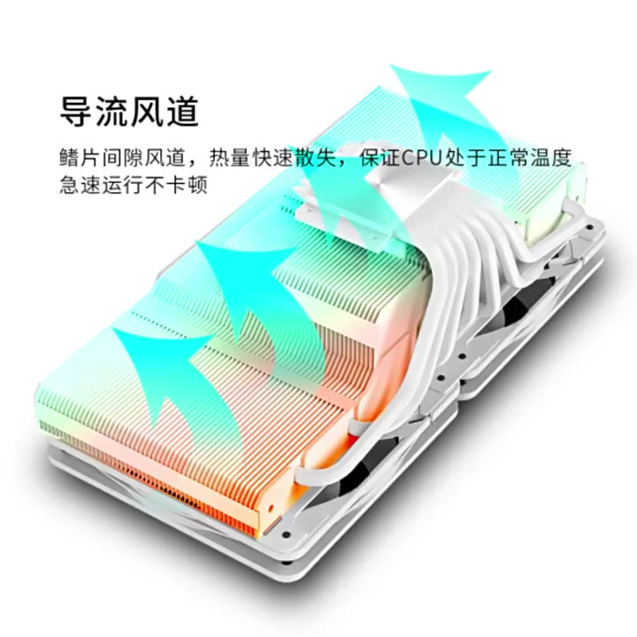 Jiushark JF 13K Diamond White ARGB พัดลมระบายความร้อน CPU 240 มม. ท่อ ...
