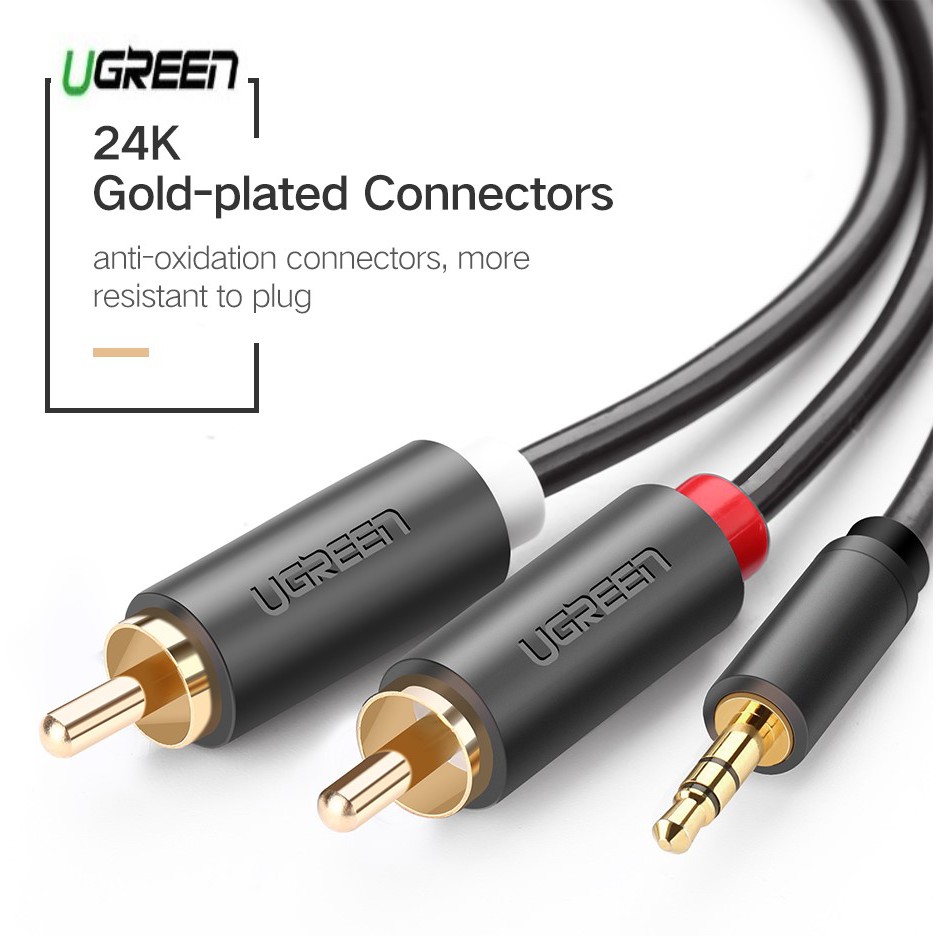 UGreen Audio Cable 3.5mm to RCA สายสัญญาณ Stereo 3.5 to rca | Shopee ...