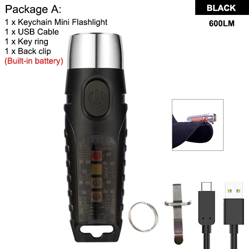 Asafee S12 ไฟฉาย LED ขนาดเล็ก 400/600LM ชาร์จ USB กันน้ํา แบตเตอรี่ใน ...