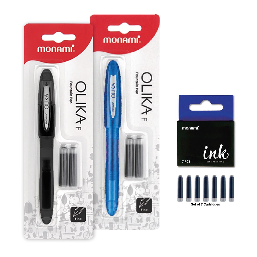 ปากกาหมึกซึม + หมึกหลอดเติมปากกาหมึกซึม โมนามิ MONAMI OLIKA Fountain ...