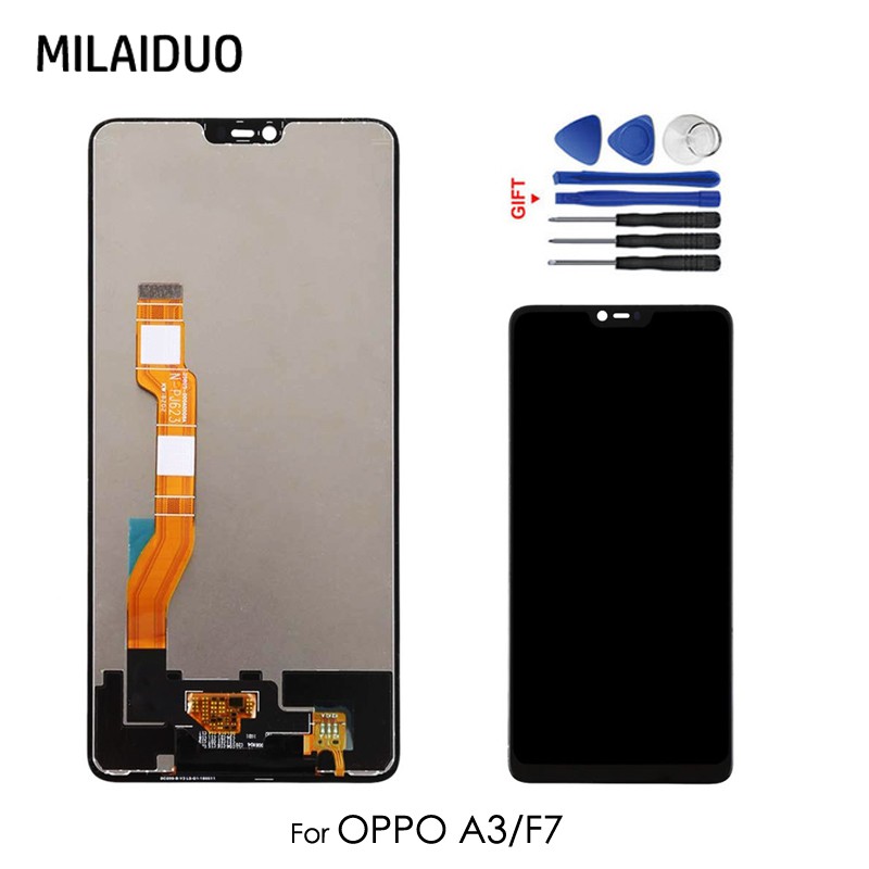 อะไหล่หน้าจอสัมผัสดิจิทัล LCD แบบเปลี่ยน สําหรับ OPPO F7 A3 CPH1819 ...