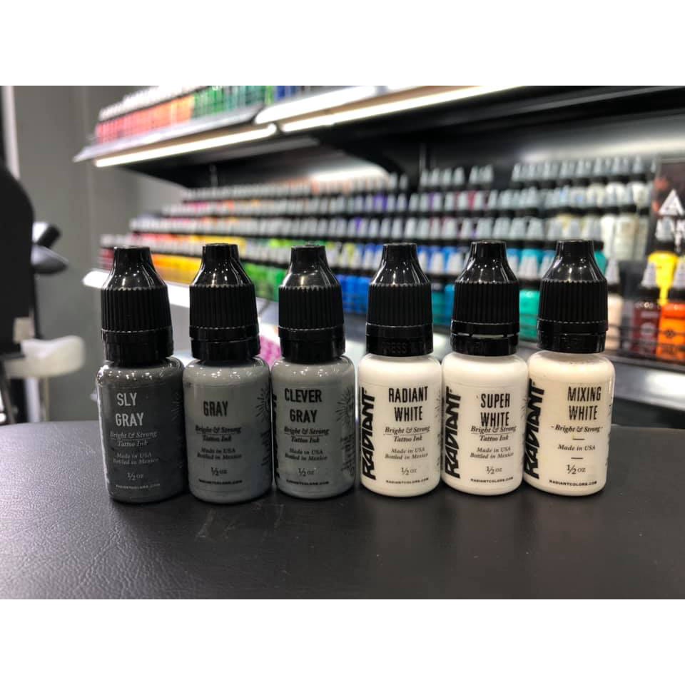 สีสักRADIANT Colors INK 0.5oz Grey (15 ml.)(ครึ่ง ออนซ์) -สีสักแท้ ...