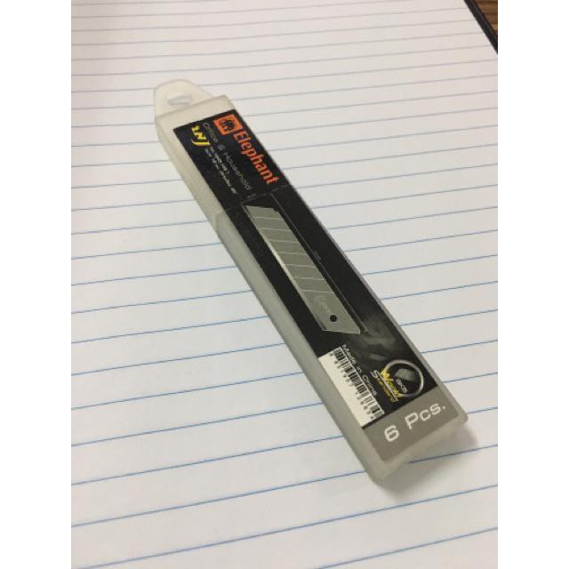 ใบมีดคัตเตอร์ 18 มม. (หลอด 6 ใบ) ตราช้าง 1845 จำนวน 1 หลอด elephant ...