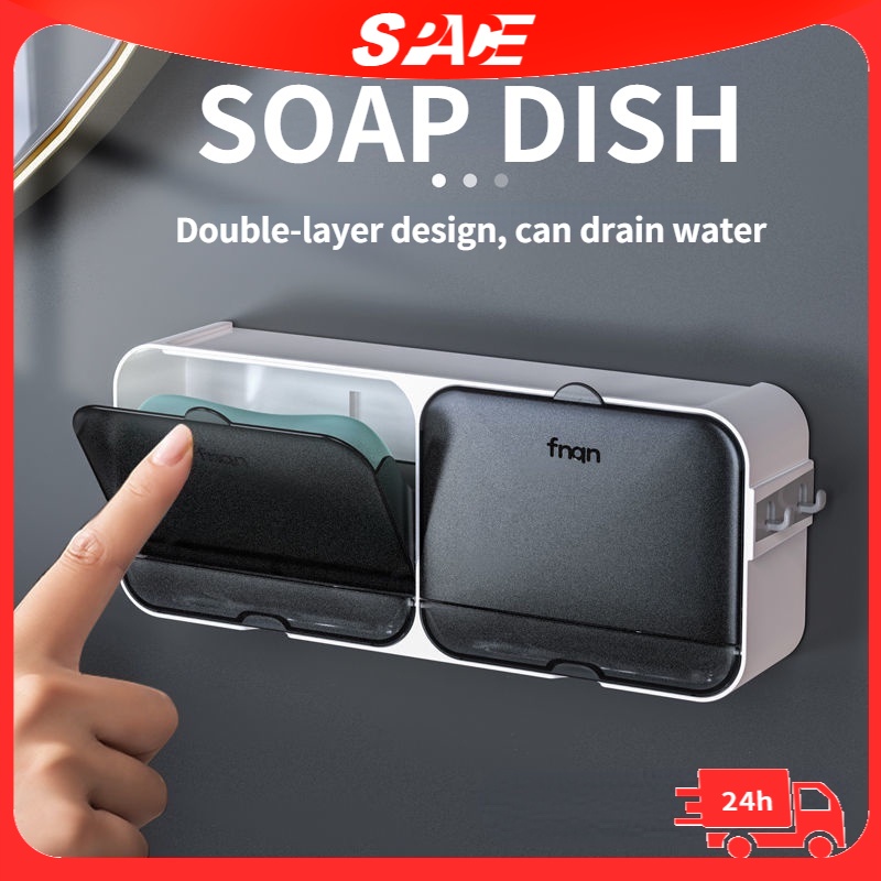 [พร้อมส่ง] ที่วางสบู่ แบบติดผนัง สําหรับ Tempat Simpan Buku Sabun Mandi ...