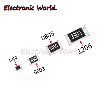 แผ่นต้านทาน SMD 0402 0603 0805 1206 8.25K 8.45K 8.66K 8.87K 9.09K 10K 10.2K 10.5K 10.7K 11K 11 ...