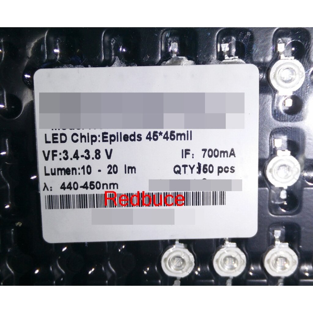 LED HIGH POWER 3W ROYAL BLUE 440-450nm น้ำเงินติดม่วงนิดๆ มีชิปกันดับ ...