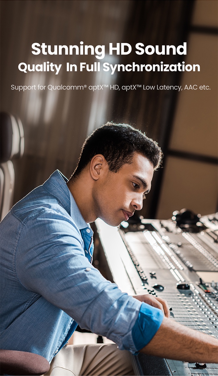 UGREEN 3 in 1 บลูทูธ 5.0 aptX™ อะแดปเตอร์ส่งสัญญาณเสียง Hd RX TX 100M ...
