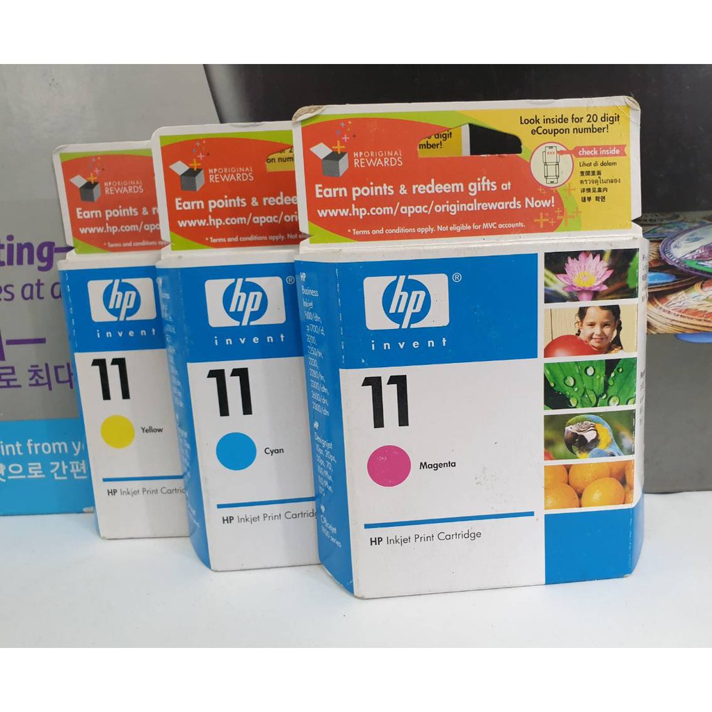 HP 11 C,M,Y Ink Cartridge (C4836A C4837A C4838A) HP 10 4844 a nobox ...