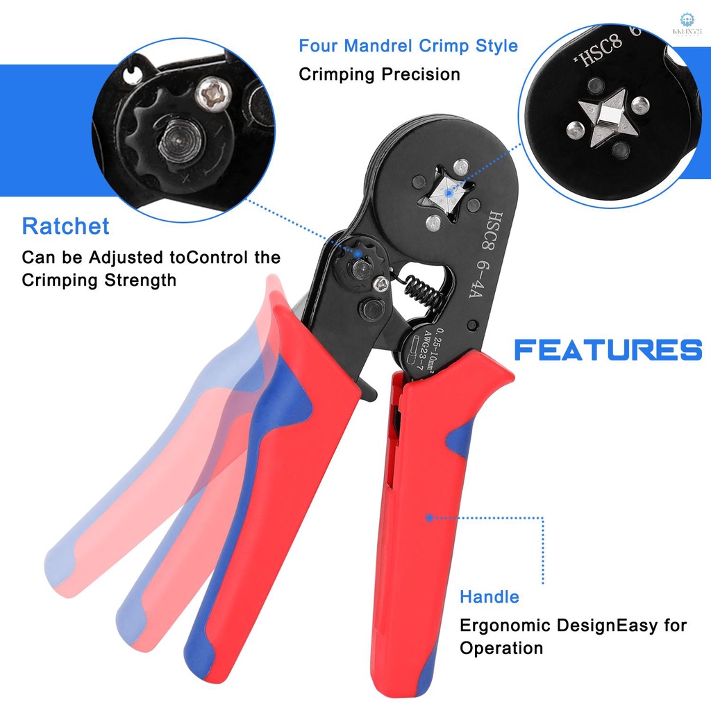 Crimper Plier Square Self-adjustable Crimping Tool for Cable End ...
